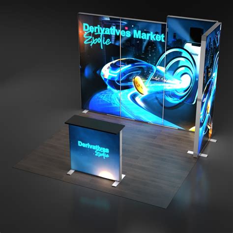 10ft Seg Backlit Folding Lightbox Trade Show Booth With Mixed Panels