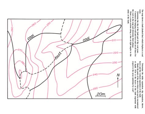 solved the map shows a fault dashed line which displaces a