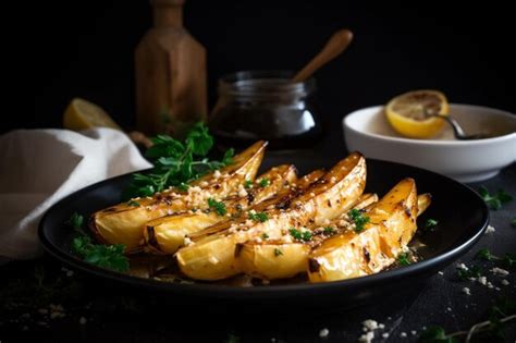 Premium Ai Image Roasted Baked Parsnip With Honey Mustard Glaze