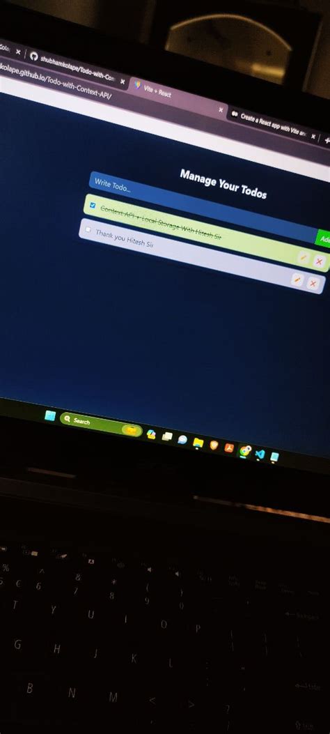 Shubham Kolape On Linkedin React Vite Contextapi Todoapp Webdevelopment Hiteshchoudhary