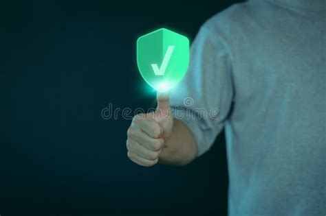 Person Showing A Glowing Shield With A Checkmark Icon Symbolizing Security Protection And