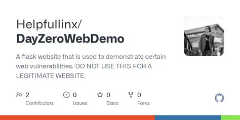 github helpfullinx dayzerowebdemo a flask website that is used to