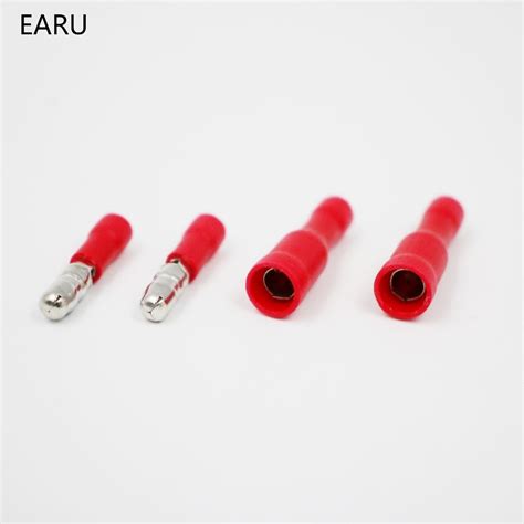 Pcs Red Male Female Bullet Insulated Connector Crimp Terminals Wiring Cable Plug FRD