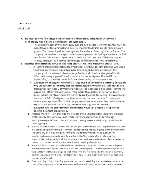 C721 Task 1 C721 Task 1 Pass C721 Task 2 July 28 2023 A