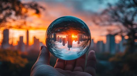 Free Sunset Glass Orb Photo Sunset Cityscape Skyline Download At
