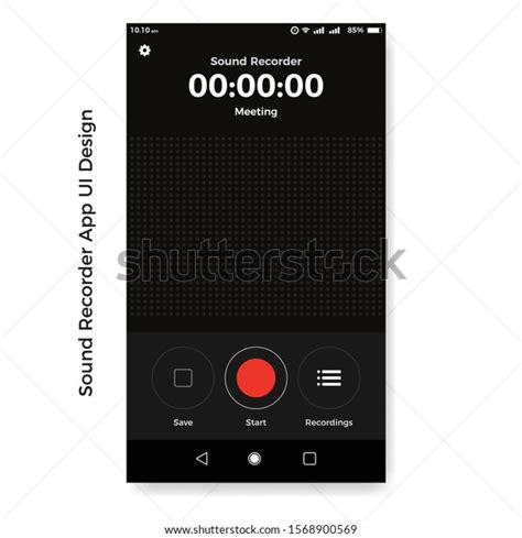 sound recorder app ui design editable เวกเตอร์สต็อก ปลอดค่าลิขสิทธิ์