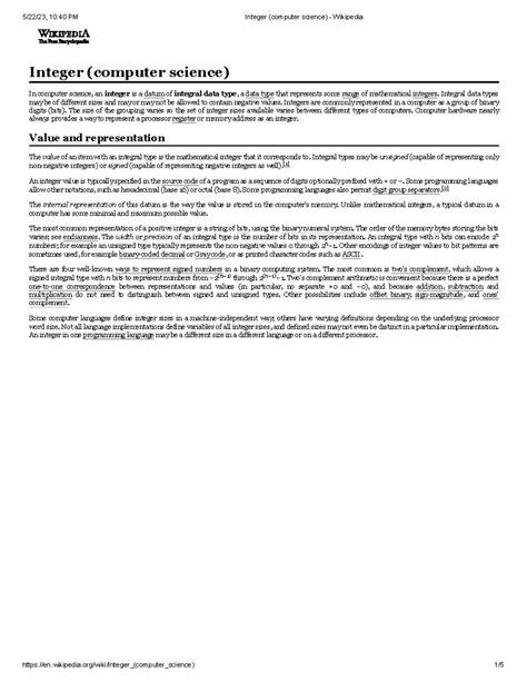 Integer Computer Science Integral Data Types May Be Of Different