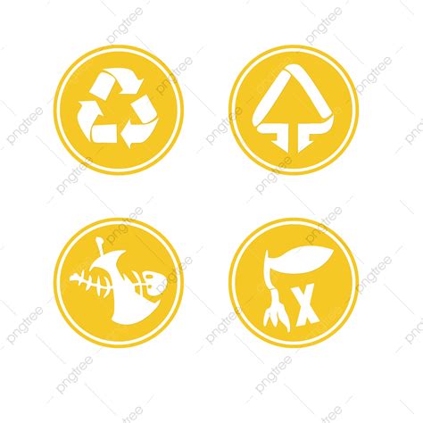 Yellow Garbage Classification Small Icon Refuse Classification Trash