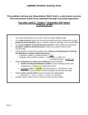 Quantitative Problem Solving Skills Test Solutions Course Hero