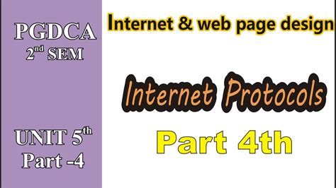 13 Pgdca 2nd Sem Internet And Web Design Unit 5 Part 4 Internet