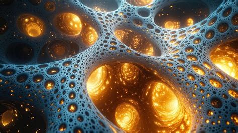 11 11 Glowing 3d Fractal Structures With Intricate Luminous Patterns Floating In A Dark Void