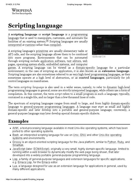 Scripting Language Wikipedia Pdf Scripting Language Software