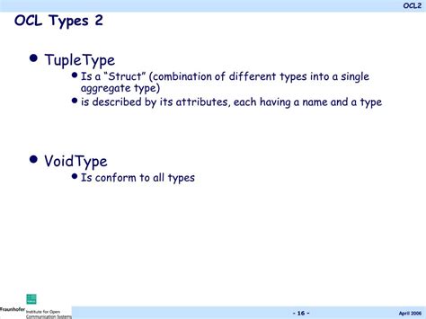 Ppt A Presentation Of Ocl 2 Object Constraint Language Christian Hein Fraunhofer Fokus April