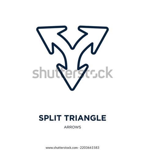 Split Triangle Icon Arrows Collection Thin Stock Vector Royalty Free