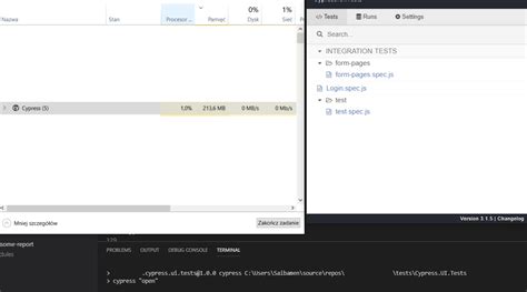 High CPU Usage Starting Cypress From Visual Studio Code Terminal And Not Running Any Tests