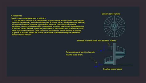 Planos Cortes Y Detalle De Escalera En Dwg 276 12 Kb Librería Cad
