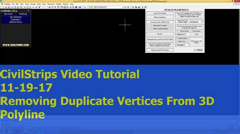 11 19 17 removing duplicate vertices from 3d polyline youtube