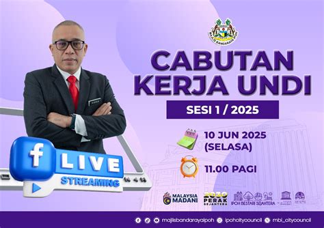 Portal Rasmi Majlis Bandaraya Ipoh Makluman Cabutan Kerja Undi Sesi 1 2025
