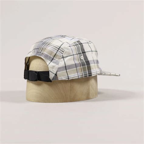 Carhartt Wip Mens Logo Five Panel Vilay Cap Checked Natural