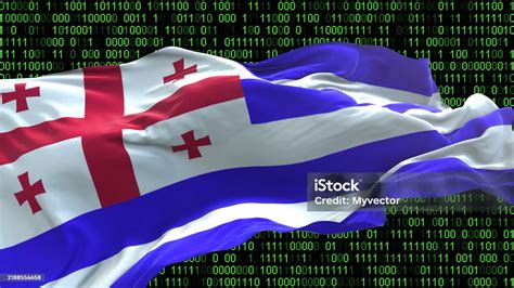 Ajaria Flag 바이너리 코드와 매트릭스 디지털 배경에 3d 현실적인 물결 깃발 0명에 대한 스톡 사진 및 기타 이미지 0명 기 데이터 Istock