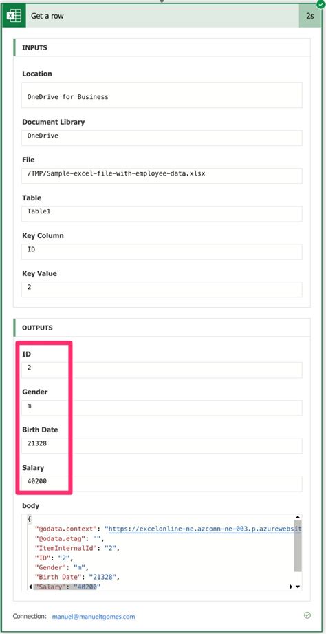 Power Automate Office 365 Excel Get A Row Action Manuel T Gomes