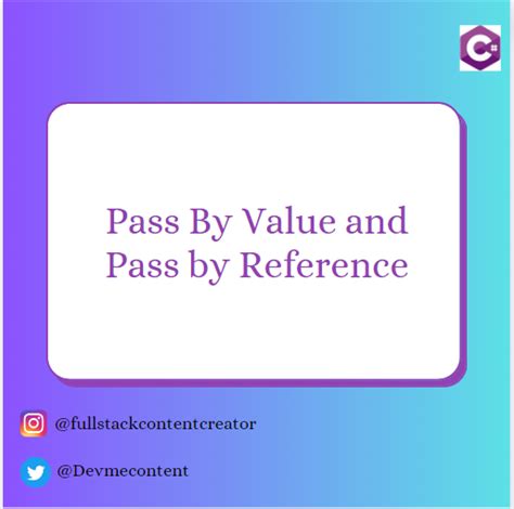 Understanding Pass By Value And Pass By Reference In C With Real Time Examples By Full Stack