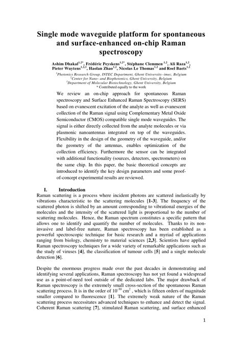 Pdf Single Mode Waveguide Platform For Spontaneous And Surface