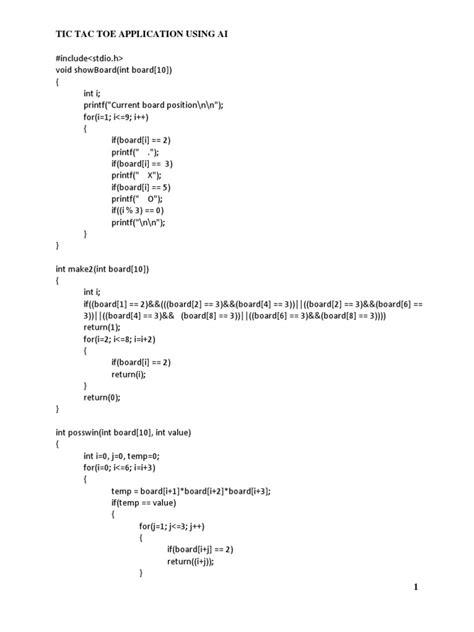 Tic Tac Toe Application Using Ai Pdf Computer Programming