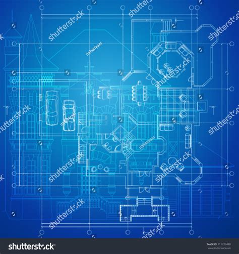 Urban Blueprint Vector Architectural Background Part Stock Vector Royalty Free 111729488