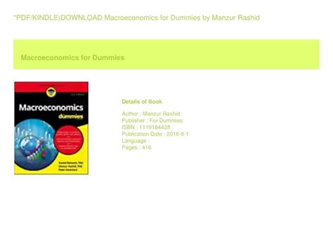 Ppt Pdf Kindle Download Macroeconomics For Dummies By Manzur Rashid Powerpoint Presentation