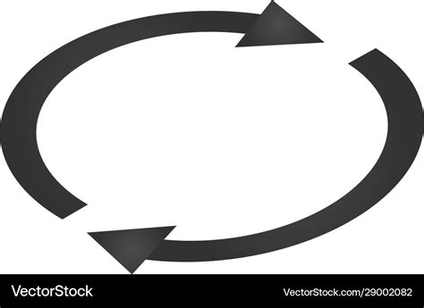 Two Arrows Curved Into A Circle Degrees Vector Image