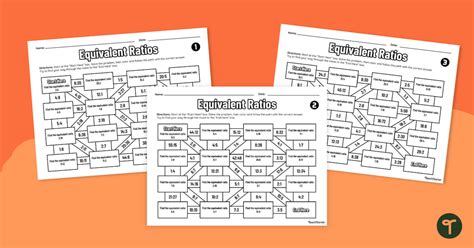 Equivalent Ratios Math Mazes Teach Starter Worksheets Library