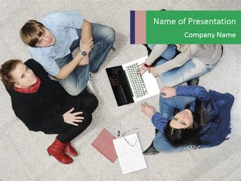 Group Of Students Collaborating Creatively While Working PowerPoint Template Backgrounds
