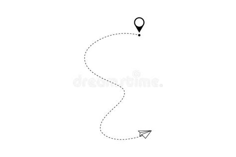 Paper Plane With Dotted Line Paper Airplane Travel Symbol Route Icon