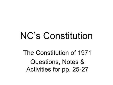 Nc`s Constitution