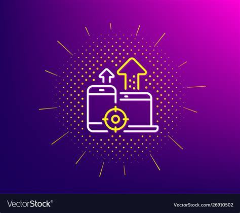 Seo Devices Line Icon Web Targeting Sign Traffic Vector Image