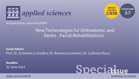 Applied Sciences Mdpi On Linkedin Specialissue Orthodontic Rehabilitations Openacces
