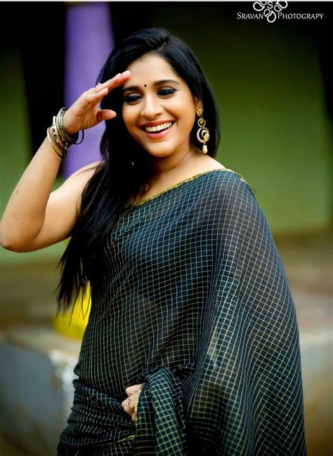 Rashmi Gautam Latest Transparent Saree And Sleeveless Blouse Photos From Extra Jabardasth Tv