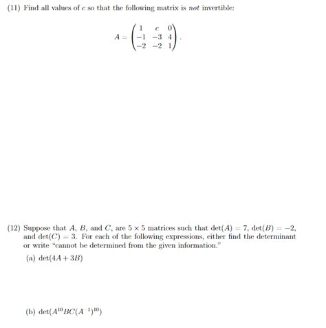 Solved Find All Values Of C So That The Following Chegg