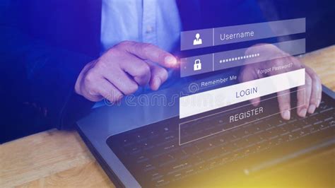Cyber Security And Security Password Login Online Concept Hands Typing