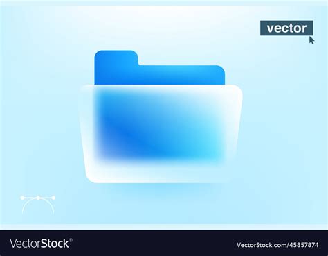 File Folder Icon In Glassmorphism Style Royalty Free Vector