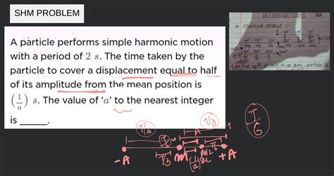 A Particle Performs Simple Harmonic Motion With A Period Of Second The