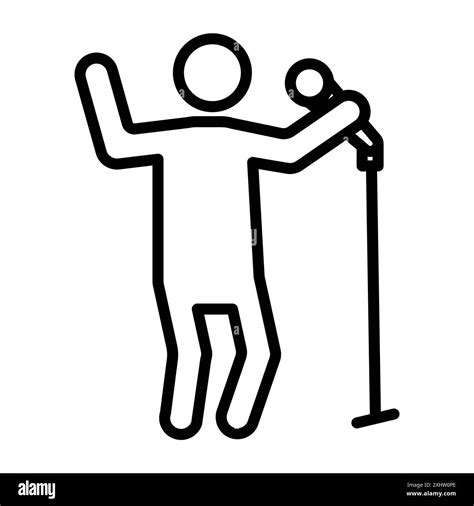 Sing Icon Linear Logo Mark Set Collection In Black And White For Web Stock Vector Image And Art