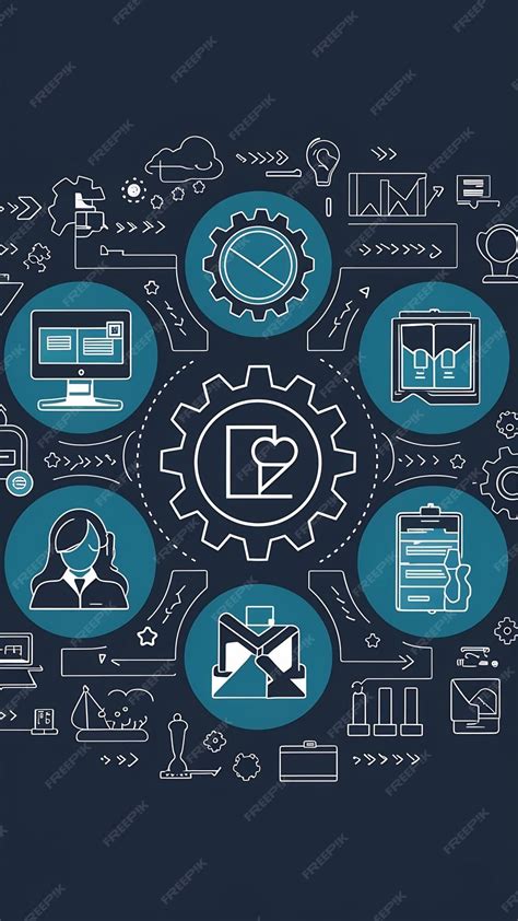 Business Process Management And Workflow Automation Flowchart Gears Icons Manager Premium Ai