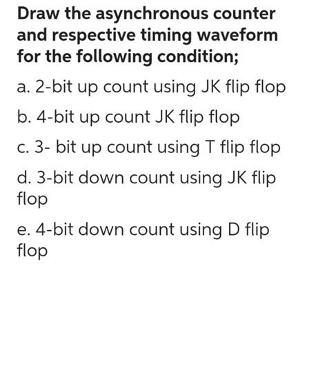 Draw The Asynchronous Counter And Respective Timing Waveform For The Foll