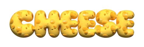 Rendering 3d Du Mot Fromage Texture Réaliste Du Fromage élément Graphique Alimentaire Photo