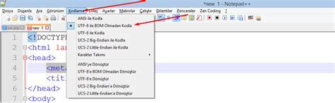 Html Türkçe Karakter Sorunu