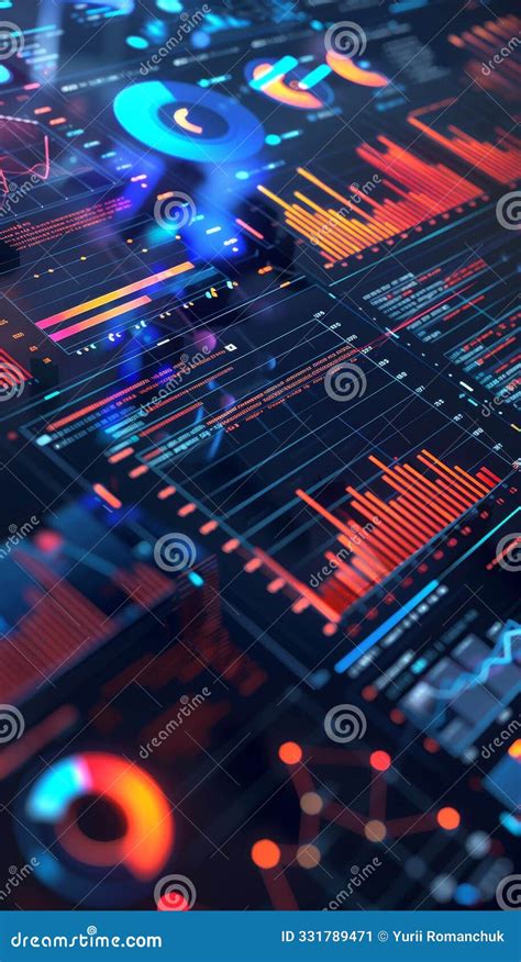 Vivid Floating Charts In Realistic Image Symbolize Abstract Data