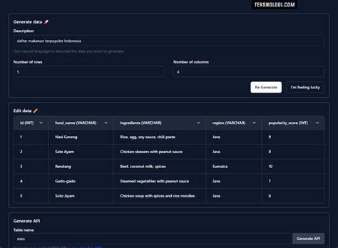 AI Powered Mock API Generator Tampilkan Informasi Dataset Apapun Dari GPT Teksnologi