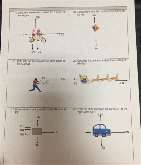 Solved 19 Calculate The Direction And Net Force Acting On
